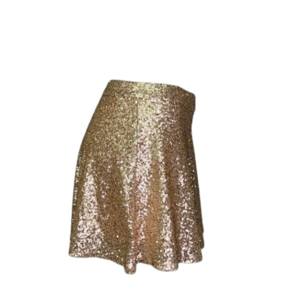 Bethany Mota | Skirts | Bethany Mota Womens Sparkle Gold Sequin A Line Lined Mini Party Skirt ...